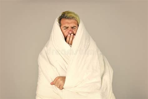 Lazy Sunday Morning Sex Concept Mens Health Bachelor Man Wrapped In