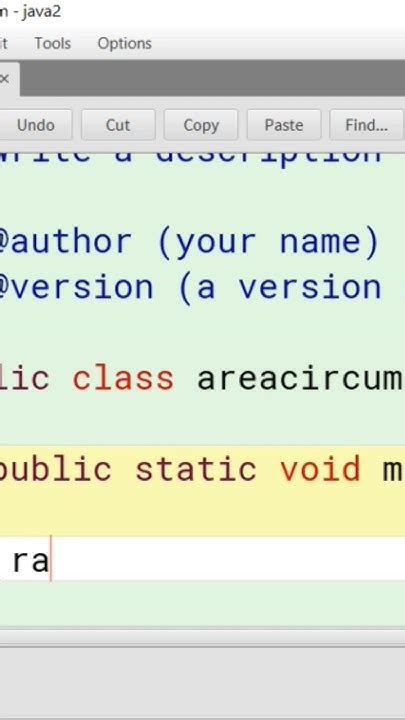 java javaprogramming wap to calculate n print area n circumference of a circle