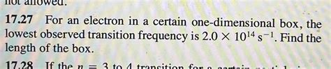 Solved 1727 ﻿for An Electron In A Certain One Dimensional