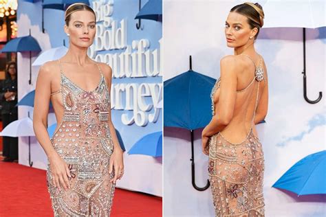 Margot Robbie Bares Her Butt In Ultra Naked Gown And Bedazzled Thong At