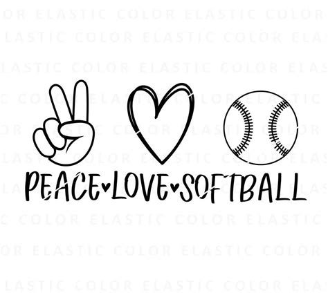 Peace Love Softball Svg Softball Png Softball Lover Design Softball