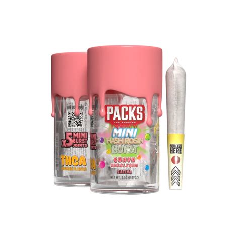 Packs Pre Roll Mini Bursts Guava Bubblegum Shop Packs