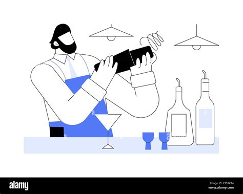 Shaking Cocktail Abstract Concept Vector Illustration Stock Vector