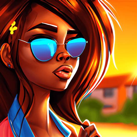 Gorgeous Dark Skin Disney Cartoon Young Girl Pop Art Graphic · Creative