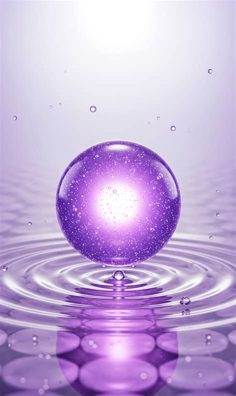 유토이미지 상세페이지 베이직샵 22963769 보라색 구슬이 물결 위에 떠 있는 모습