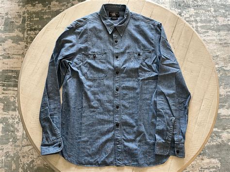 Rodeo Ralph Lauren Double Rl Rrl Mens Chambray Cotton Gem