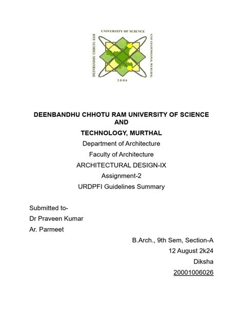 Urdpfi Guidelines Pdf