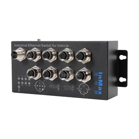 Inmax M12 Switch 12v 24v 10 100mbps 8 Port Industrial Ethernet Switch