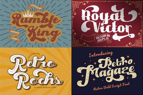Retro Vintage Font Bundle Retro Font Vintage Font Groovy Font Retro Script Procreate Font