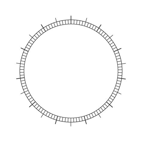 Round 360 Degree Measuring Scale Of Barometer Speedometer Compass Thermometer Circular