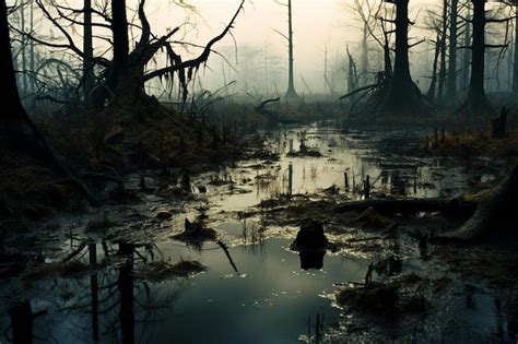 A Polluted Forest With Dead Tr Pollution Photos368 Premium Ai