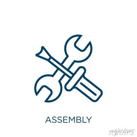 Assembly Icon Thin Linear Assembly Technology Industry Outline Wall