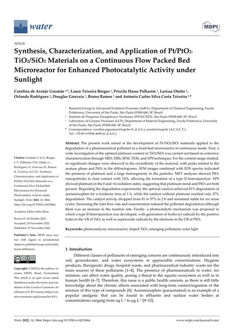 Pdf Synthesis Characterization And Application Of Pt Pto2 Tio2 Sio2 Materials On A
