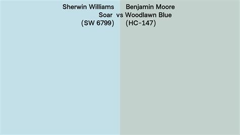 Sherwin Williams Soar Sw 6799 Vs Benjamin Moore Woodlawn Blue Hc 147