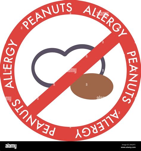 Peanuts Allergy Red Warning Sign Sticker Or Label Stock Vector Image