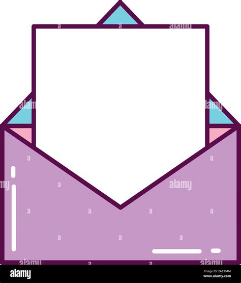 Mail Letter Open Envelope Message Vector Illustration Stock Vector