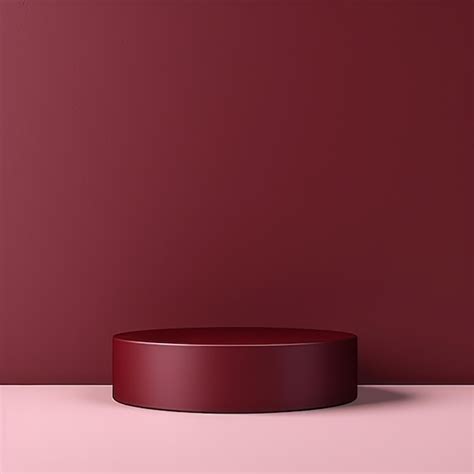 Premium Photo Maroon Minimal Background With Cylinder Pedestal Podium