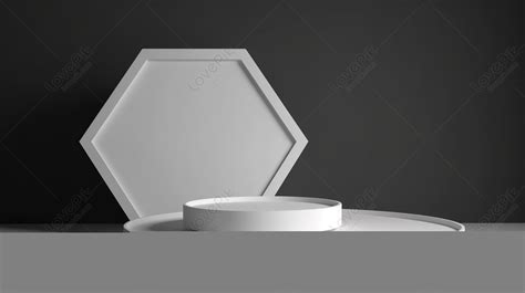 미니멀리스트 3d 렌더링 제품 디스플레이 배경을 위한 육각형 받침대 리스 배경 3d 침대 배경 미니멀 배경 이미지 Hd