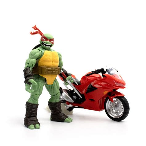 Tmnt Bst Axn Vehicle Raphael Comic With Red Motorcycle Toys R Us Canada