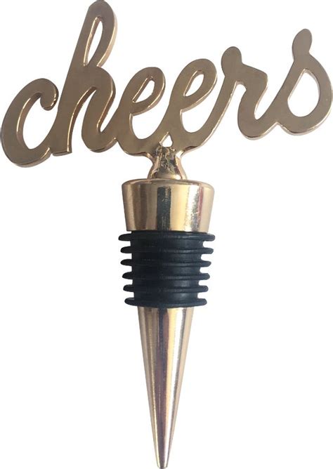 Metallic Silver Cheers Bottle Stopper Party City
