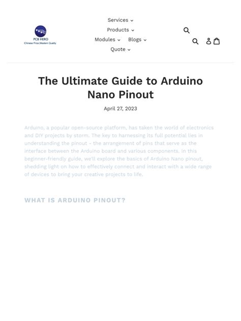 The Ultimate Guide To Arduino Nano Pinout Pcb H Pdf Arduino Usb