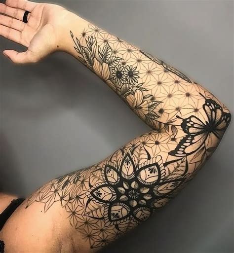 Geometric Sleeve Tattoo Design Inspiration