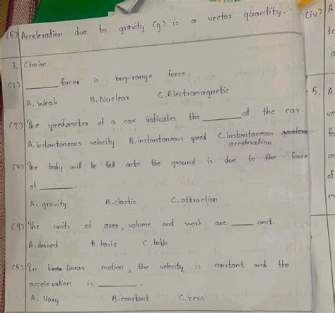 5 Acceleration Due To Gravity G Is A Vector StudyX
