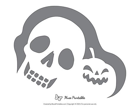 Skull Pumpkin Stencil