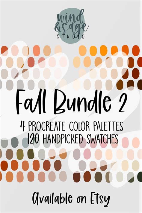 Fall Bundle Procreate Color Palette Ipad Procreate Tools Autumn Harvest Bundle Etsy Color