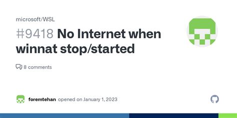 no internet when winnat stop started · issue 9418 · microsoft wsl · github