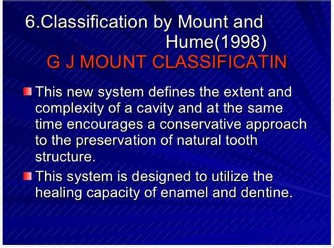 4 Mounts Classification Easy Operative Dentistry