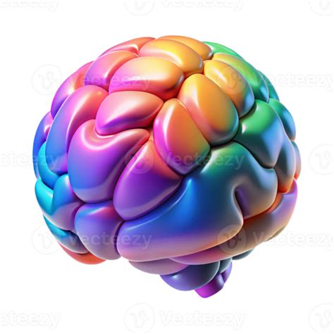 Vibrant Creative A Holographic Projection Of A Human Brain Rotating Slowly Different Areas