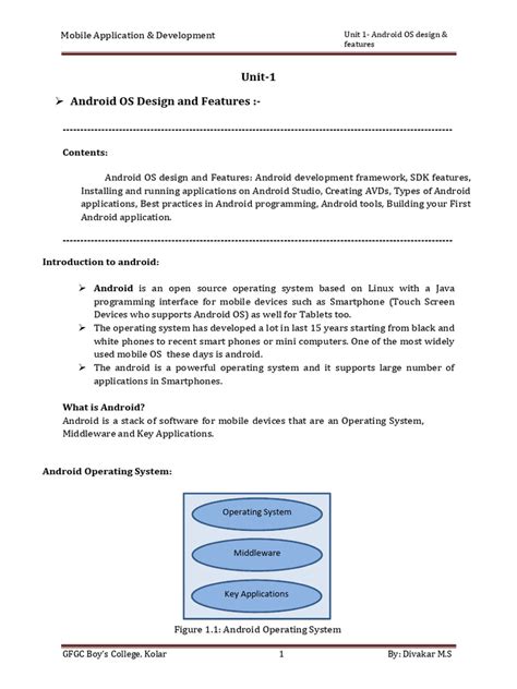 Mobile Application And Development Unit 1 Pdf Android Operating