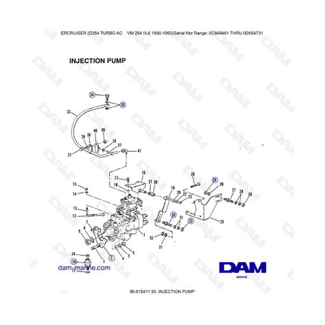 Mercruiser D254 Turbo Ac Injection Pump Dam Marine