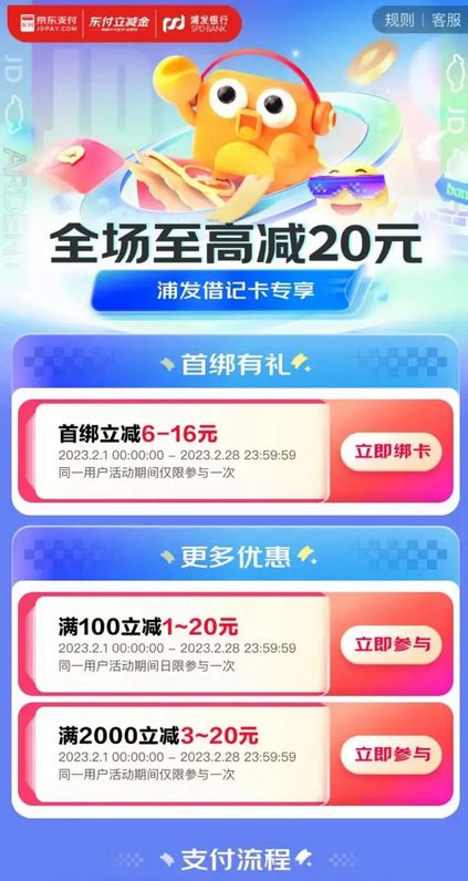 支付 浦发银行 X 京东 借记卡专享优惠 什么值得买