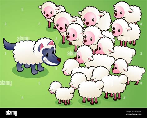 Wolf In Sheep Clothing Costume Stock Vector Images Alamy