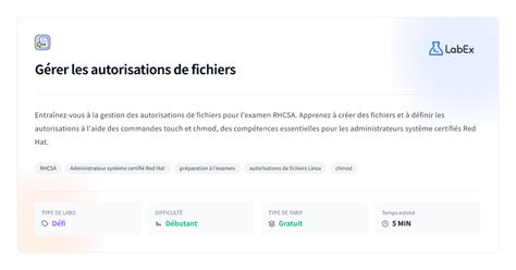 Gérer Les Autorisations De Fichiersquestions Dexamen Rhcsa Labex