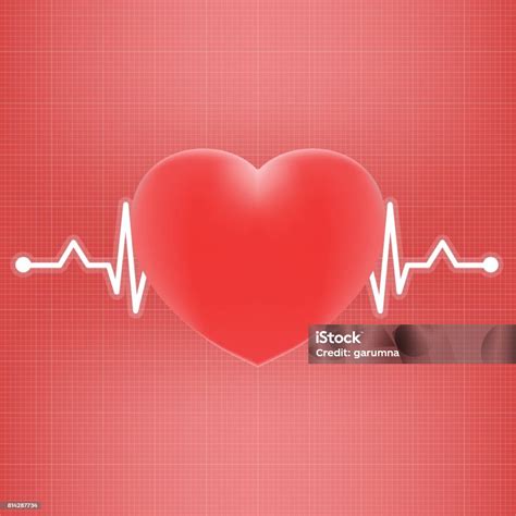 마음과 마음 Ekg 배경에 고립에 올랐다 현실적인 벡터 일러스트 레이 션 0명에 대한 스톡 벡터 아트 및 기타 이미지 0명