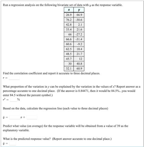 Solved Run A Regression Analysis On The Following Bivariate Chegg