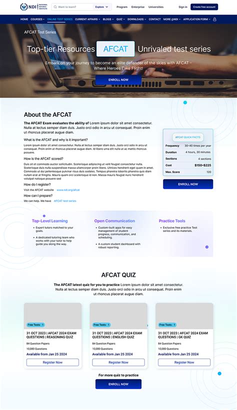 Online Mock Exam Platform Saas Dashboard Landing Page By Replika