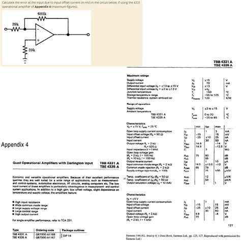 solved calculate the error at the input due to input offset current