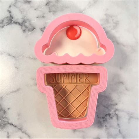 Mini Ice Cream Scoop And Cone Flour Box Club Cookie Cutter Set The