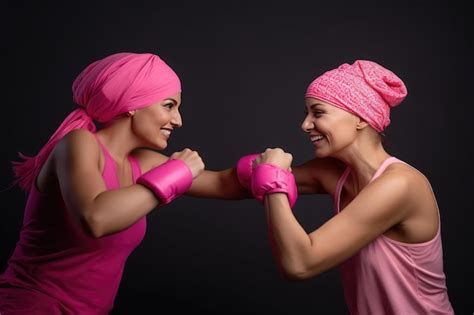 Premium Photo Cheerful Multicultural Women Wearing Pink Headbands