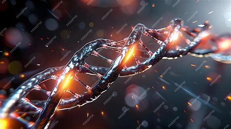 Premium Photo Closeup Of Curved Rna Strand Showing Base Pairs And