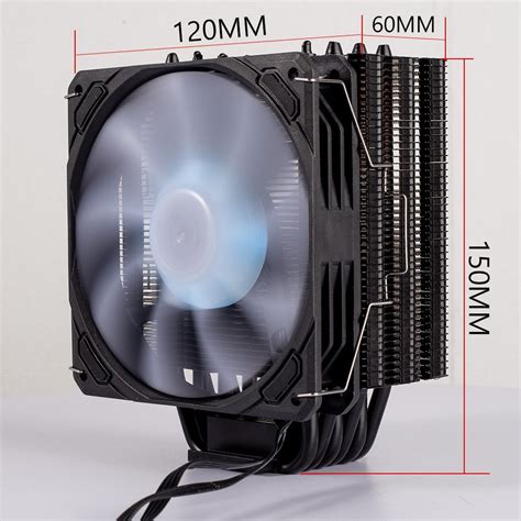 Wholesale 120mm Black Computer Cpu Cooler With Copper Heat Pipe And Rgb