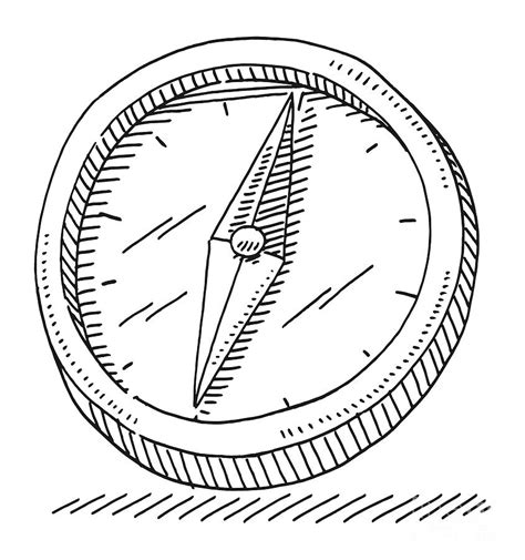 Compass Navigation Symbol Drawing By Frank Ramspott