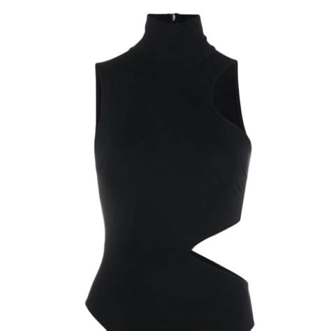 Wolford Tops Nwt Wolford High Neck Cutout Bodysuit Body In Black