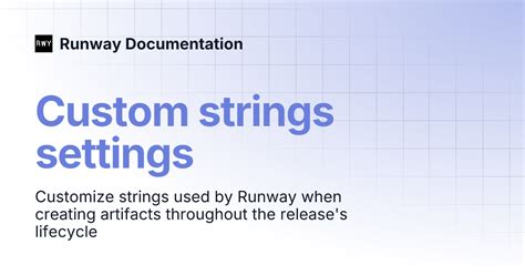 Custom Strings Settings Runway Documentation