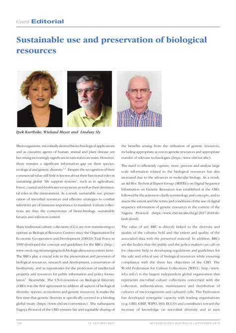 Pdf Sustainable Use And Preservation Of Biological Resources