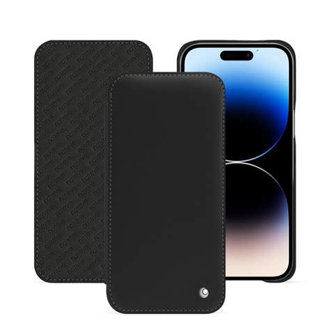 Funda De Piel Apple IPhone Pro Max Solapa Horizontal Negro Piel Lisa Noreve St Tropez